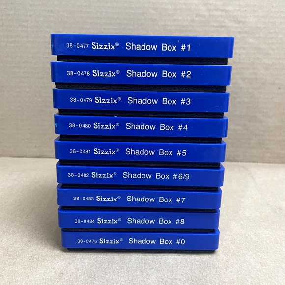 Sizzix | Office | Sizzix Lot Of 9 Blue Die Shadow Box Replacement Die ...